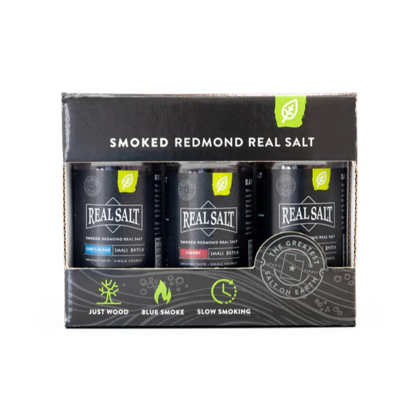 Redmond Real Salt Gift Pack - Chefs Blend, Smoked Cherry, & Hickory Sa