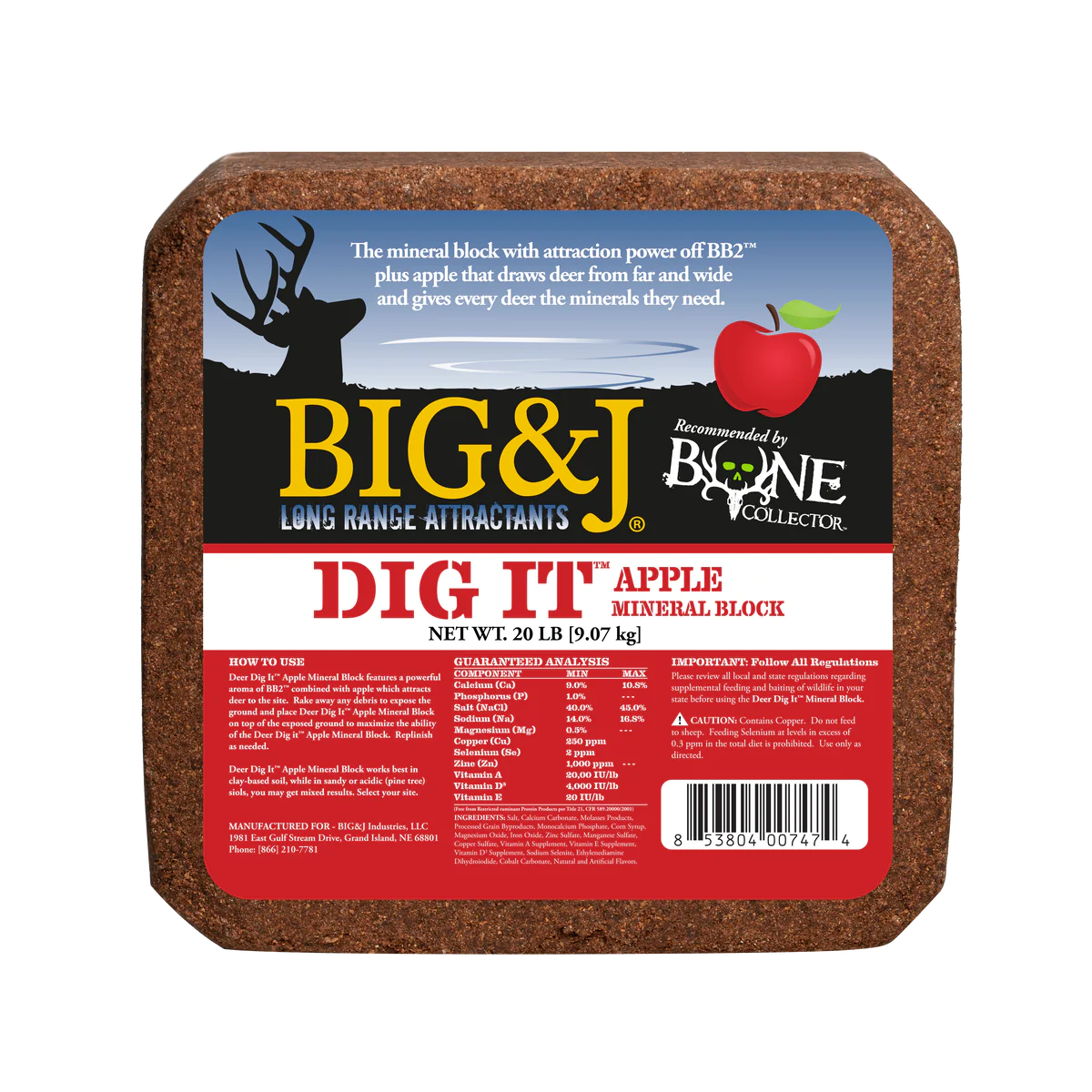 20lb Big & J Deer Dig-It Apple Block – Standish Milling Company