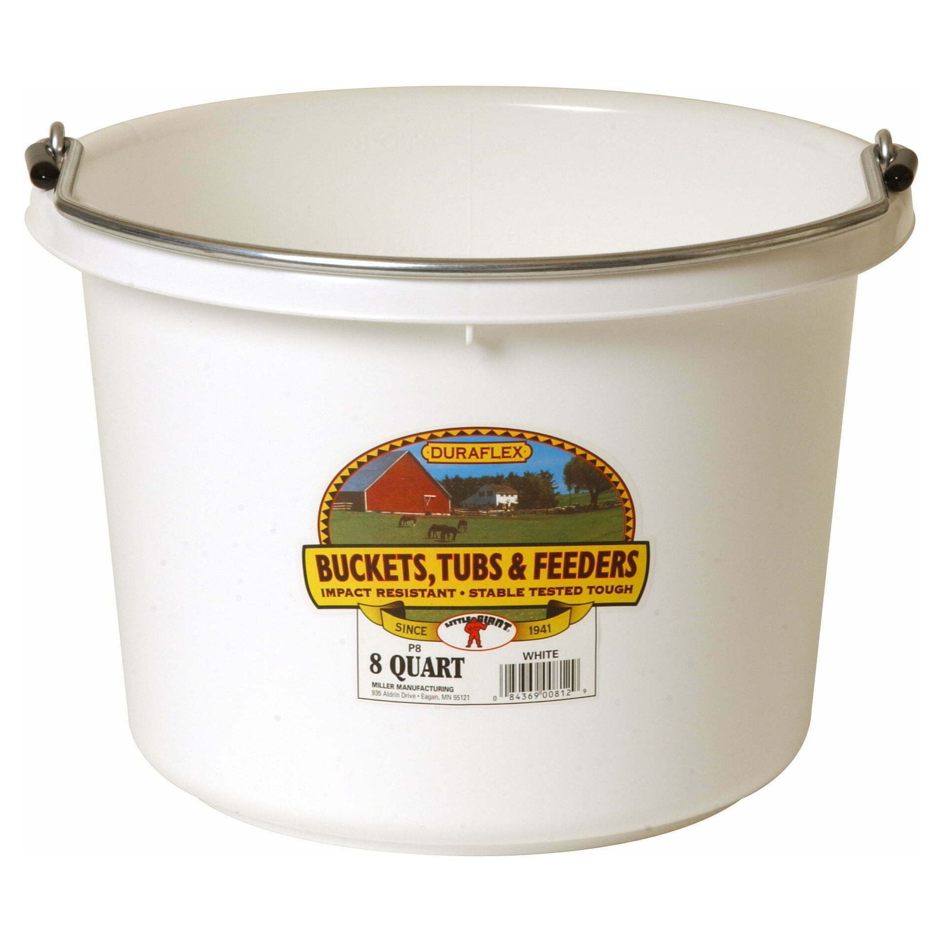 8 Quart Plastic Bucket White – Standish Milling Company