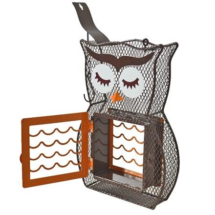 Owl Suet 'n Seed Bird Feeder for Suet Cakes and Sunflower Seeds